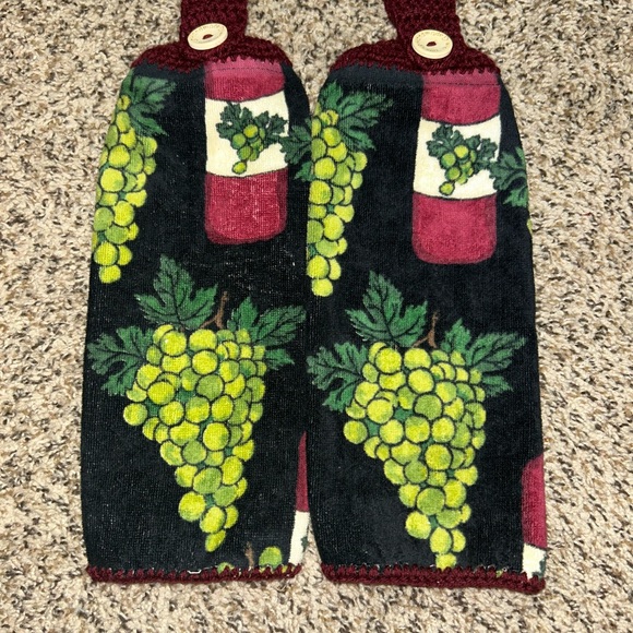 Handmade | Kitchen | Grapevine Kitchen Towels Black And Green | Poshmark
